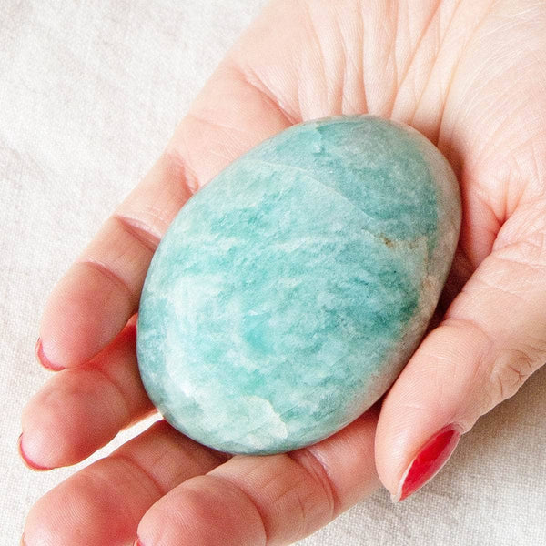 Amazonite Palm Stone - Pure, Genuine Crystal