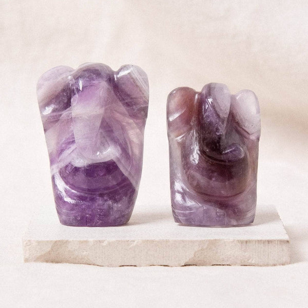 Amethyst Ganesha Mini Statue [Natural Gemstone] // Tiny Rituals
