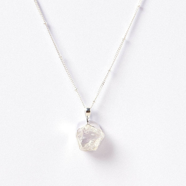 Pure Raw Clear Quartz Necklace for Clarity and Healing