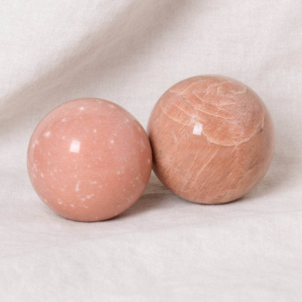 Peach Moonstone Spheres - AAA Premium Quality
