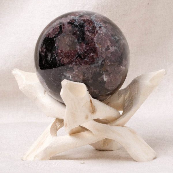 Garnet Sphere & Tripod - Radiant Red Brilliance