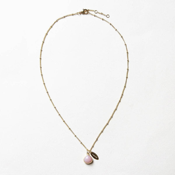 Pure Pink Opal Birthstone Necklace [For October] // Tiny Rituals