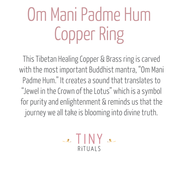 Om Mani Padme Hum Copper Ring // Tiny Rituals