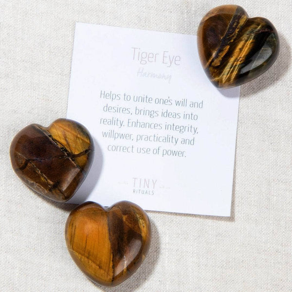 Tiger Eye Crystal Mini Heart Set // Tiny Rituals