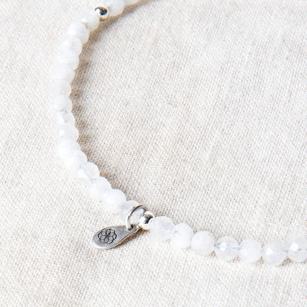 Rainbow Moonstone Anklet - Pure Crystal // Tiny Rituals