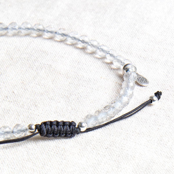 Clear Quartz Anklet - Healing Energy Crystal - 4mm // Tiny Rituals
