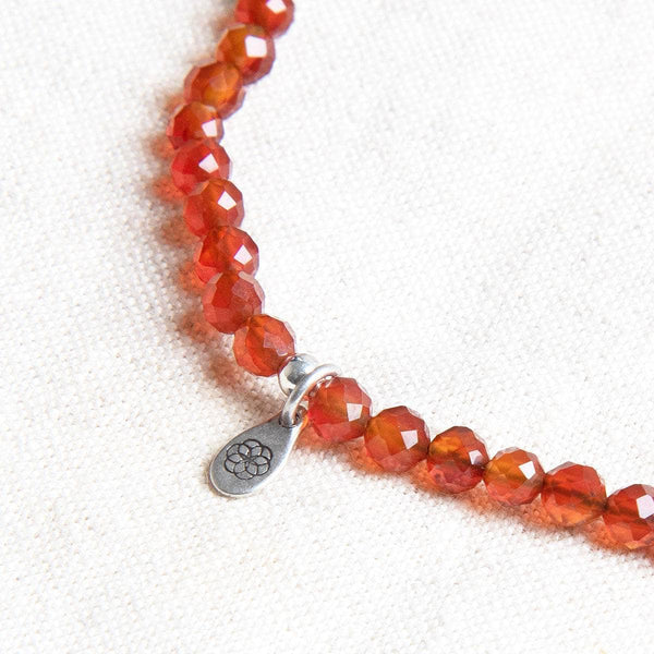 Carnelian Anklet - Healing Energy Crystal - 4mm // Tiny Rituals